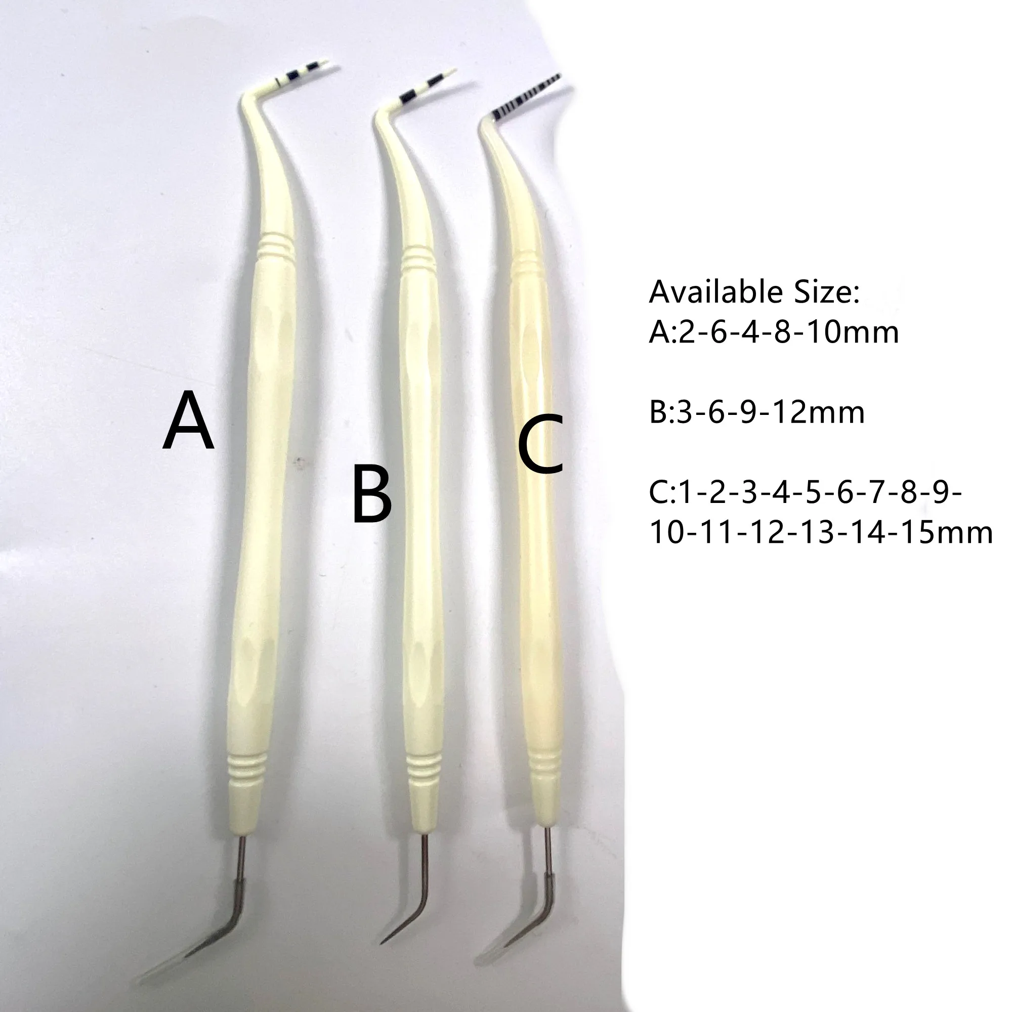 3pis/set Flexible Probe Depth Measure Explorer Periodental Noharm To ...