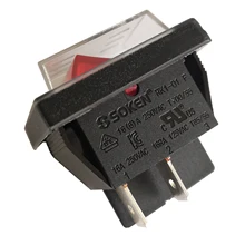 Soken RK1-01防水ロッカースイッチ16a4ピンオンオフdpstインバーター溶接機コーヒーメーカースイッチ赤色光、2パック