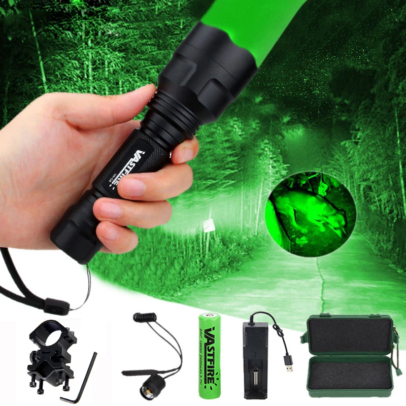 Tactical 2500lm T6 White Q5 Green/red Light Flashlight Hunting Light ...