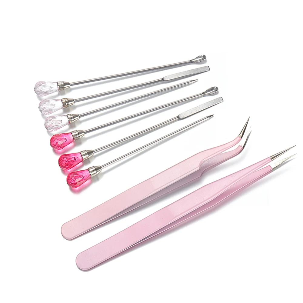 Resin Spoon Tweezers Pick Up Poke Needle Spoon Tools Set Nail Art Tools ...