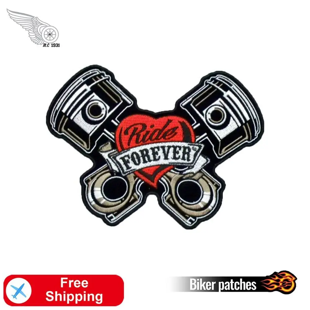 Ride-Forever-Piston-Embroidered-Patch-MC-Motorcycle-Club-Rider-Biker ...