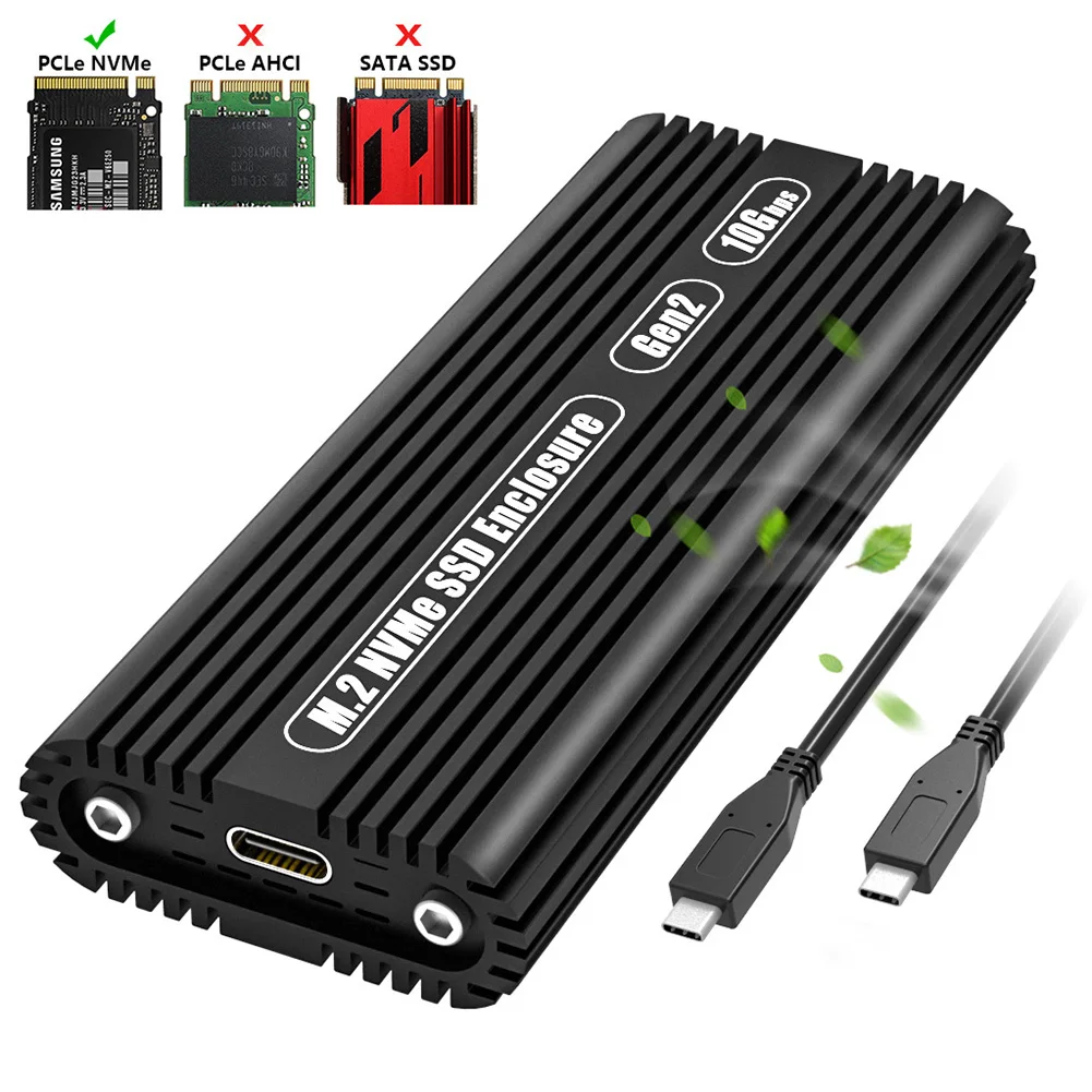 M2 SSD Case USB 3.1 10Gbps Aluminum Mobile Hard Drive Disk for PCIE ...