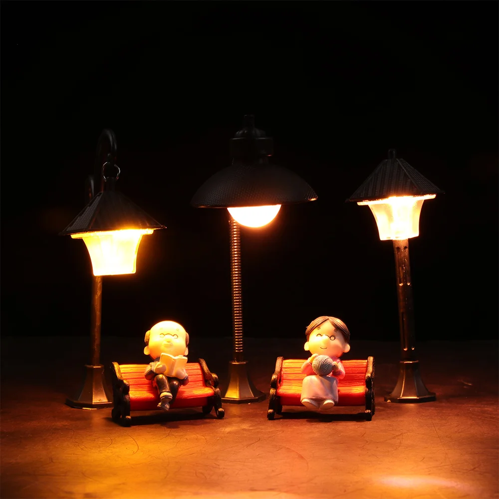 Fairy Garden Figurine Ornament Model Lamp Mini Road Light Model ...