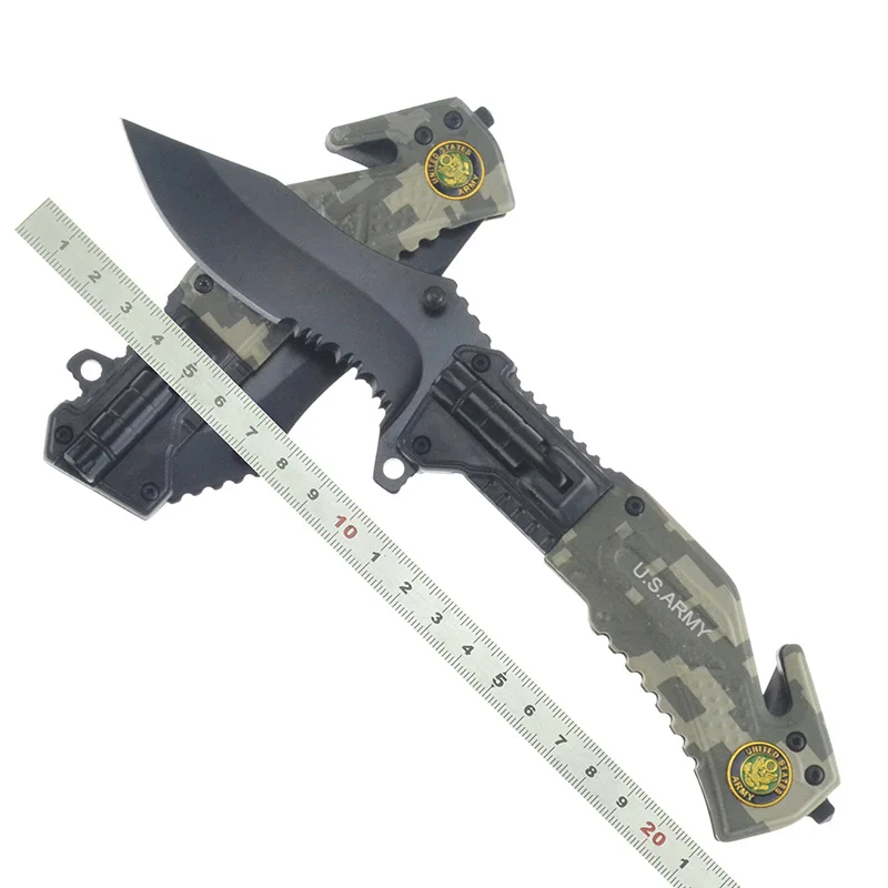 Us Army Folding Tactical Knife With Led Flashlight Sharp Blade ...