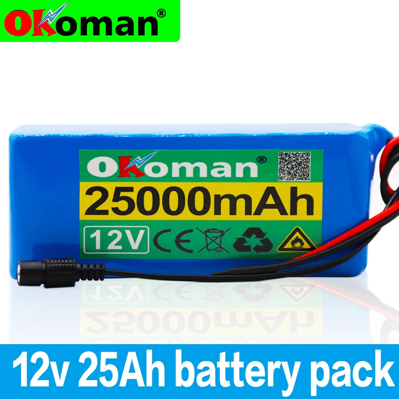 100% Original 18650 12v Battery Pack Large Capacity 25ah 18650 Lithium ...