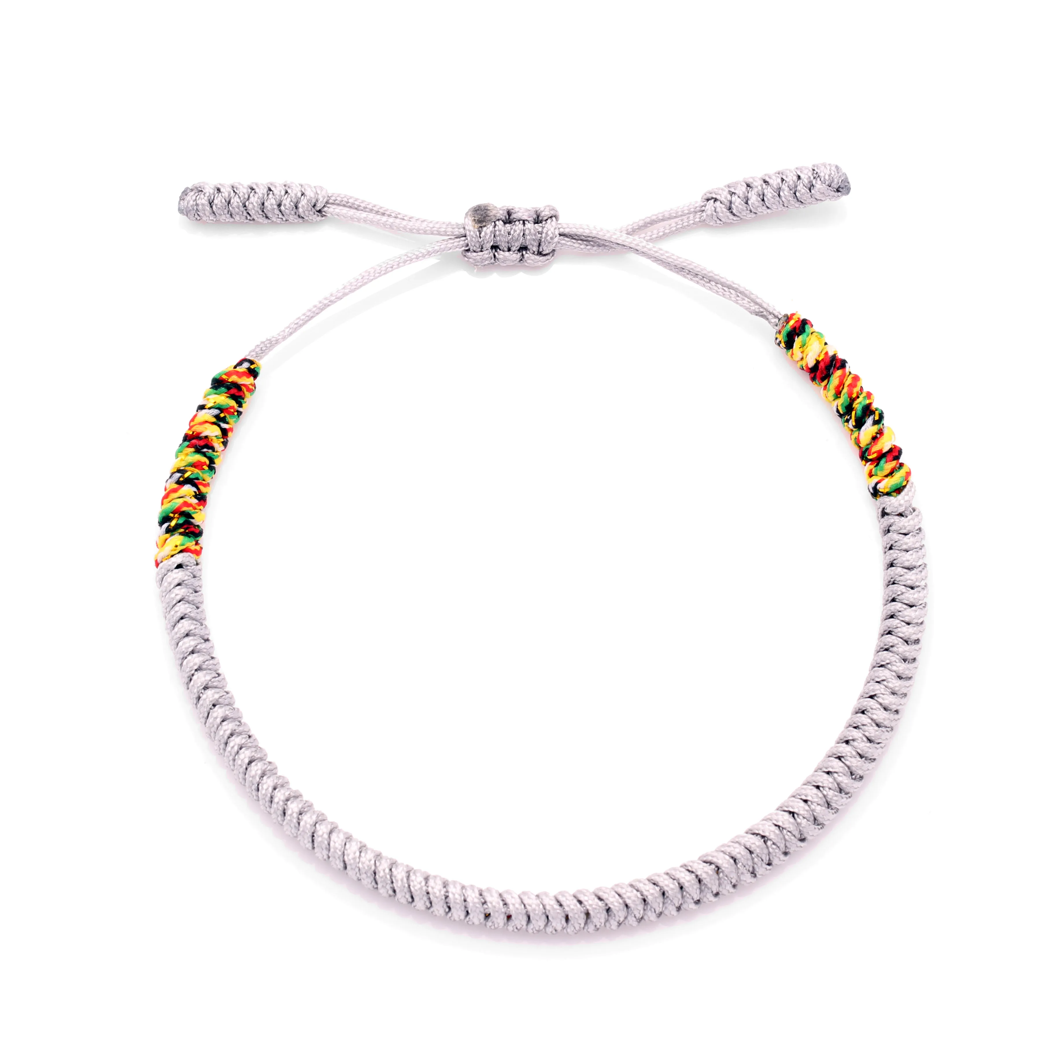 Tibetan-Buddhist-Monk-Braided-Knot-Lucky-Bracelet-Tan-Grey-Navy-Blue ...