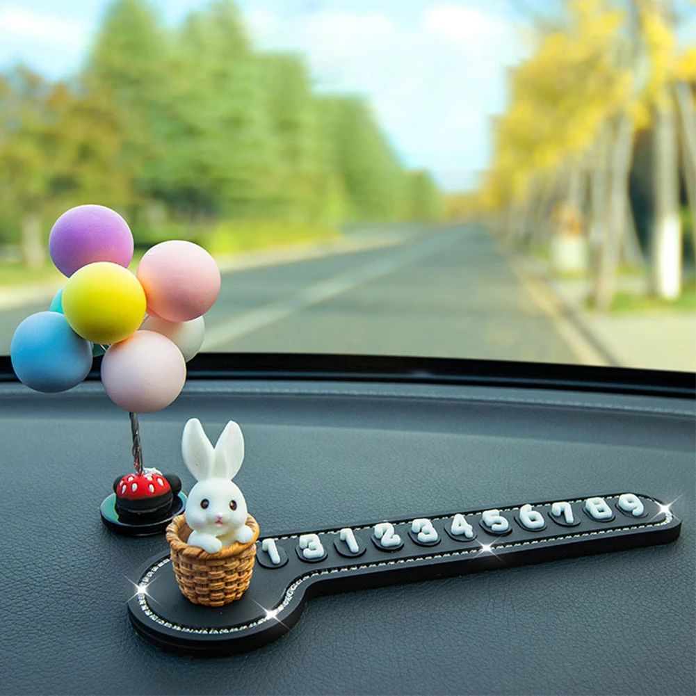 Phone Number In Car Temporary Stop Sign Multifunctional Cartoon Bunny ...