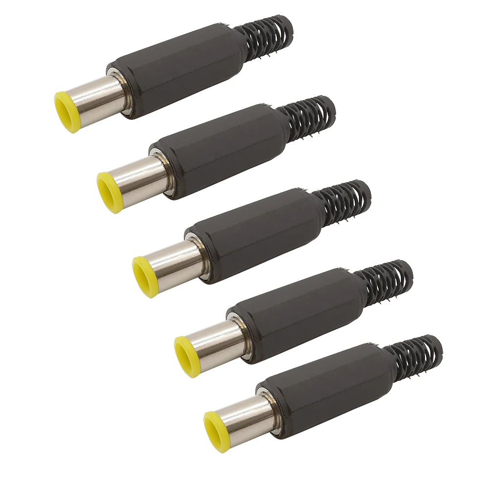 1/2/5Pcs 6.5 x 4.4mm DC Power Male Plug Connector 6.5x4.4MM Yellow Head ...