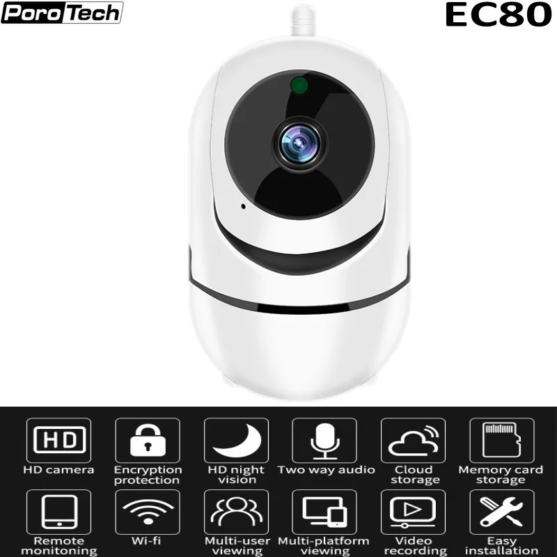 EC80 720P Draadloze Ip Camera Intelligent Auto Tracking Menselijk Home ...