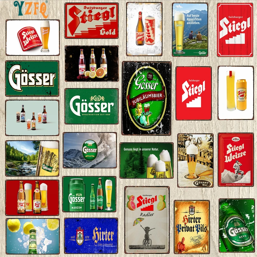 Austria Beer Metal Tin signs Plaque Metal Vintage Wall Bar Home Art ...