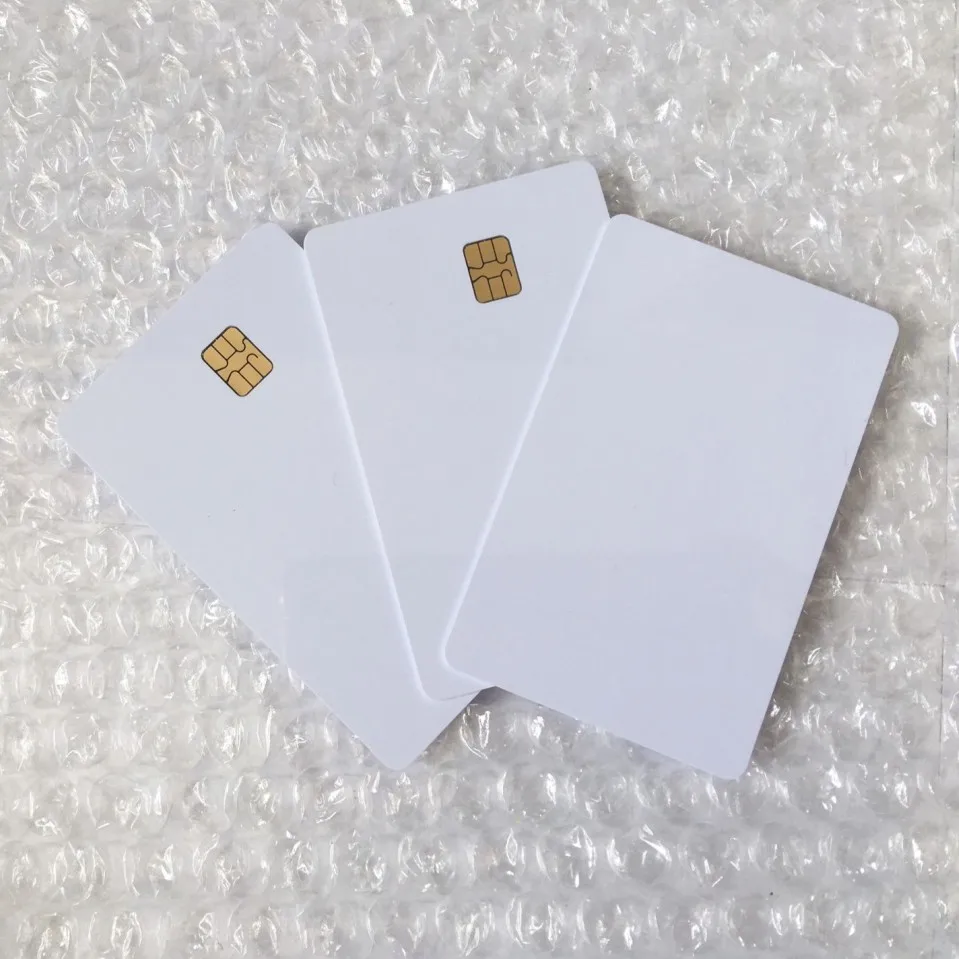 100 Db Üres Pvc Sle-4442 Ic Kártya / Iso7816-3 Sim Contact Card Sle4442 ...