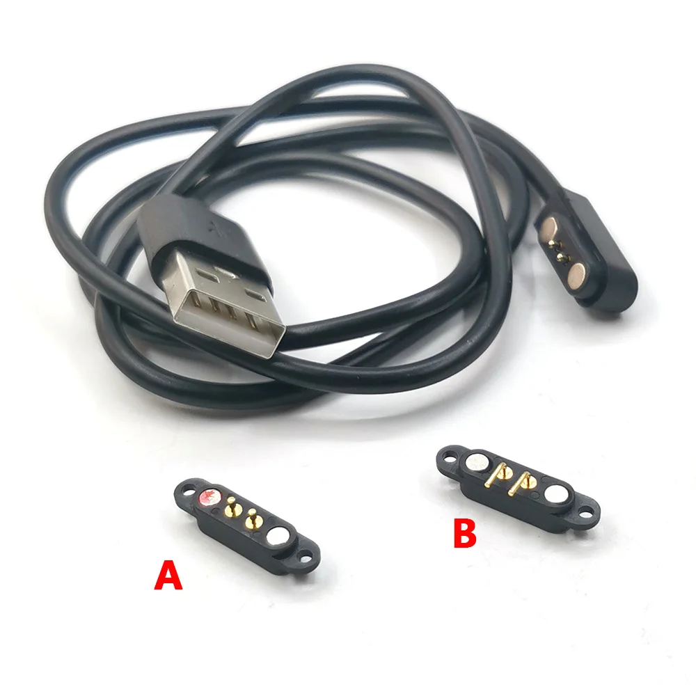 1Set-Magnetic-Usb-Charging-Cable-Male-Female-Pogo-Pin-Connector-Power ...