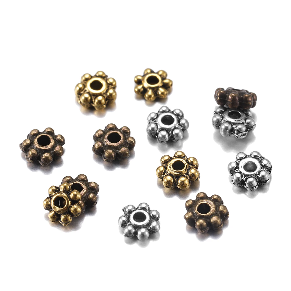 200pcs-Daisy-Flower-Spacer-Bead-Round-Metal-Wheels-Spacers-Beads ...
