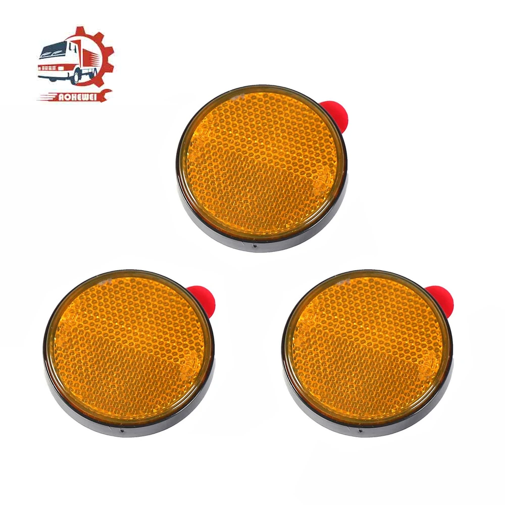 AOHEWEI 3x Round Self Adhesive Reflectors Stick on Gate Post Fence ...