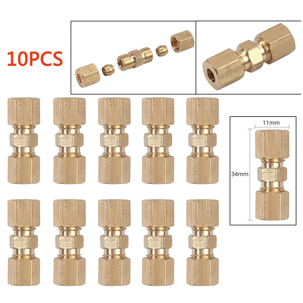 10Pcs-Brake-Lines-Pipe-Brass-Connector-For-Brake-Line-Without-Flaring-4 ...