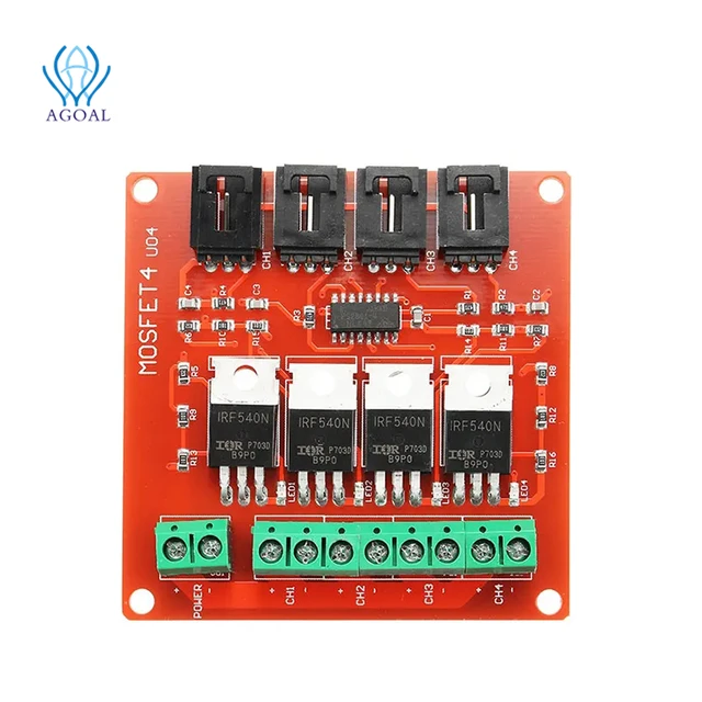 Four Channel 4 Channel Way Route MOSFET Button IRF540 V4.0+ MOSFET Switch Module For Ardu ino DC ...