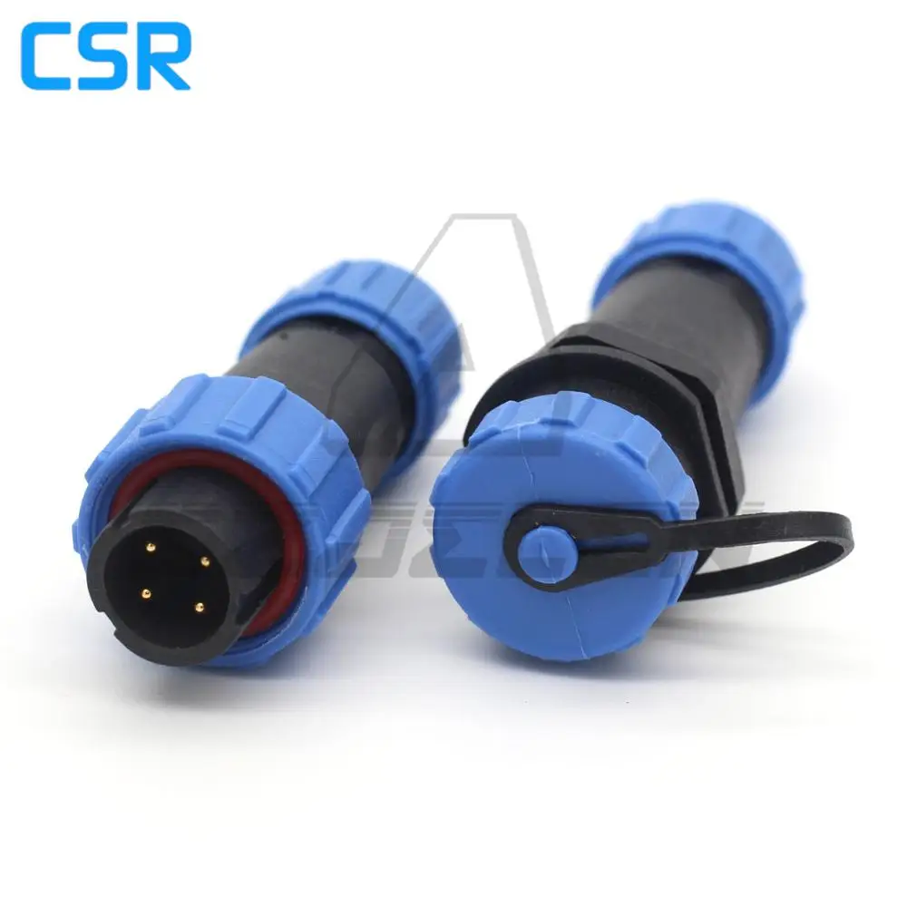 SP13-Waterproof-4pin-wire-to-wire-connector-circular-connectors-flat ...
