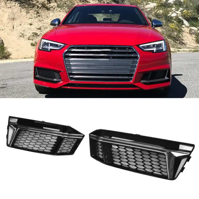 페어 포그 라이트 커버 그릴 프론트 범퍼 블랙 8W0 807 681 F 교체 용 아우디 S4 / A4 B9 2016 2017 ...