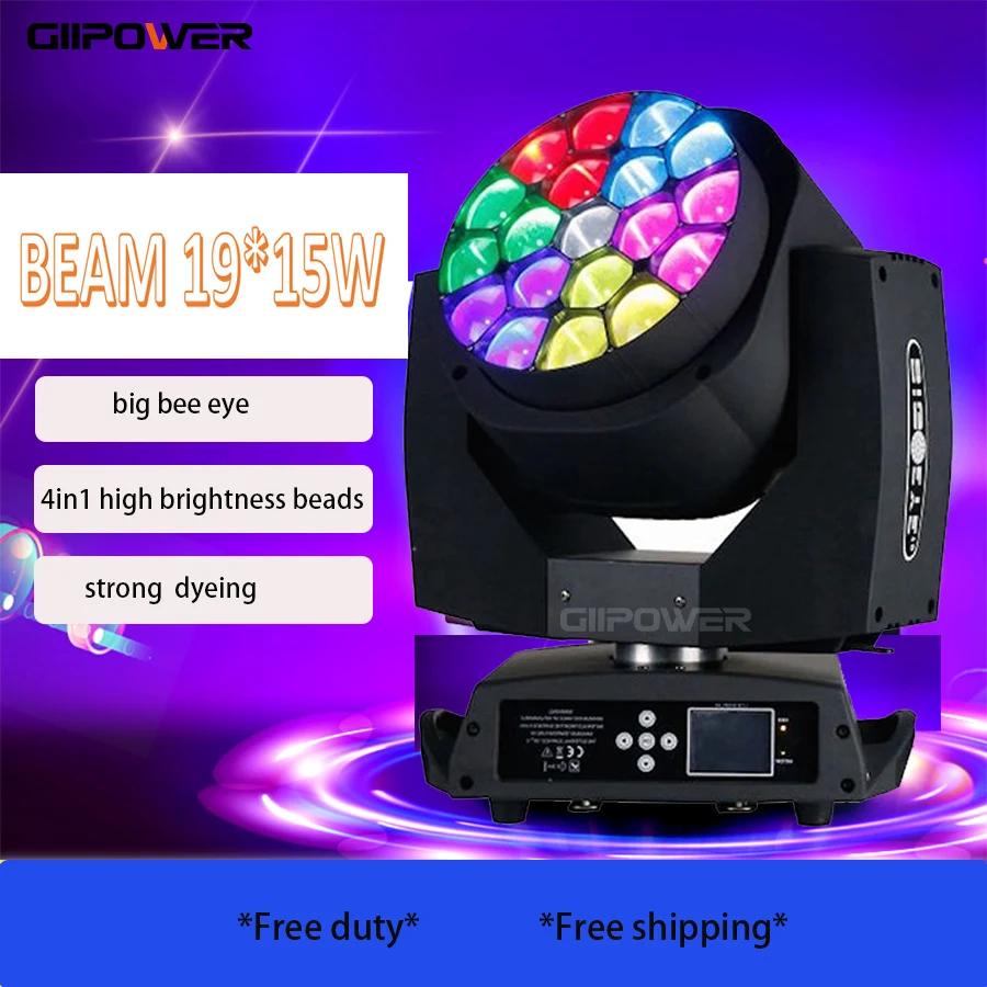 No-Duty-19x15w-RGBW-LED-Bee-Eye-Beam-Light-Clay-Paky-Zoom-Wash-Moving ...