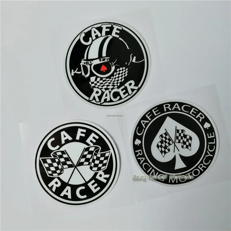 Retro Cafe Racer Sticker Motorcycle Helmet Vinyl Motocross Decals