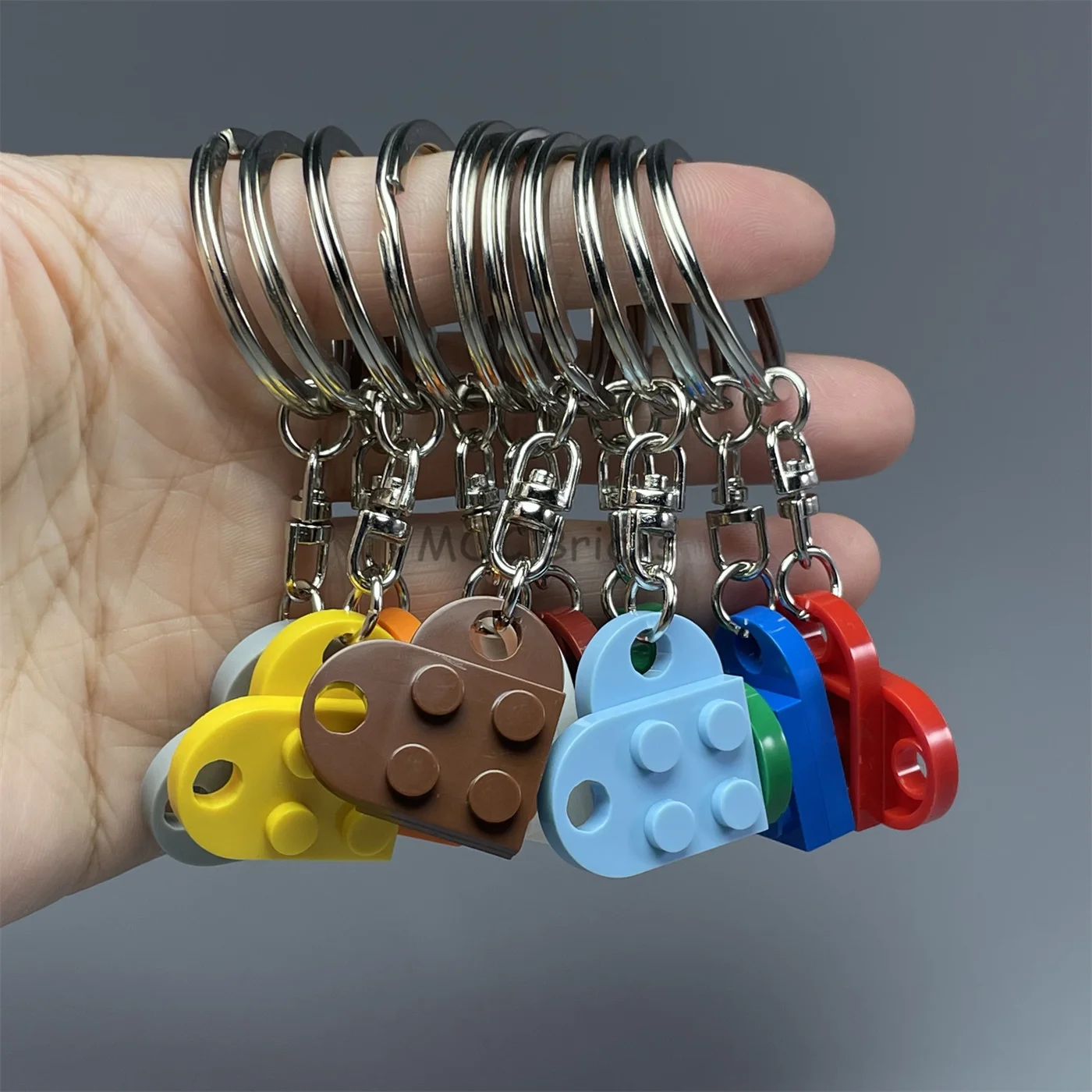 MOC-Bricks-Plate-2-x-3-Love-Red-Heart-Keychain-Keyring-3176-Educational ...