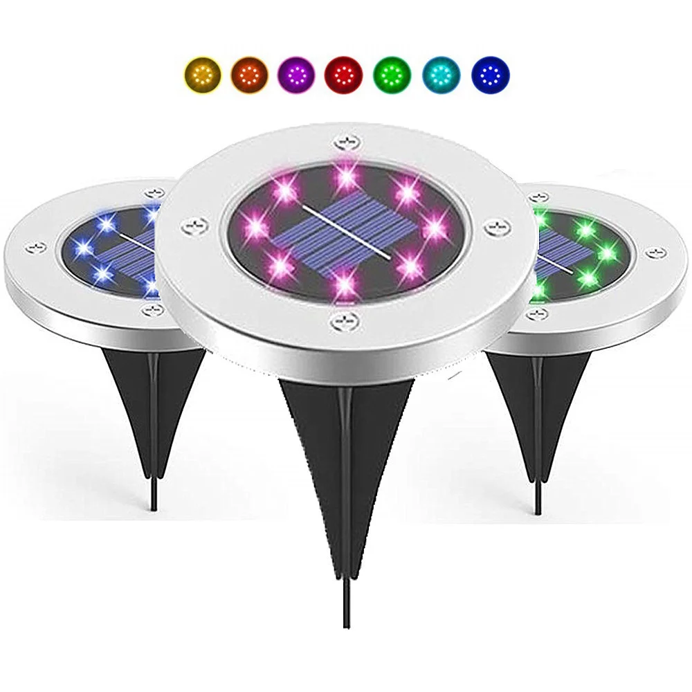Rgb 솔라 Ip67 Led 정원 조명 전구 지상 잔디 조명 방수 램프 통로 거리 지하 풍경 조명 4 세트 Led 지하