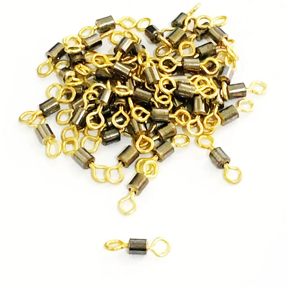 100PCS/LOT Braid Knotless Connectors Fishing Line Wire Barrel Swivel ...