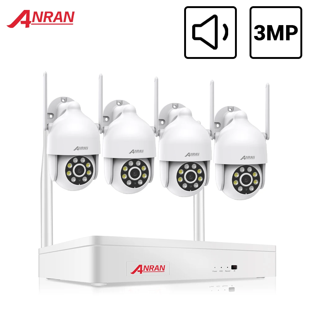 ANRAN 3MP Surveillance Camera System PTZ Wireless Security Outdoor ...