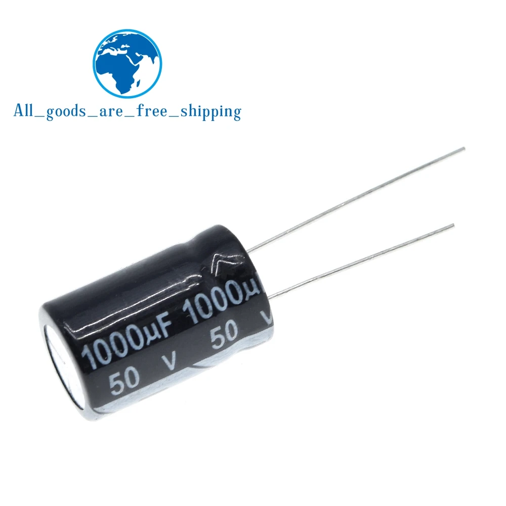 10pcs Aluminum Electrolytic Capacitor 1000uf 50v 13 * 20 Mm Frekuensi ...