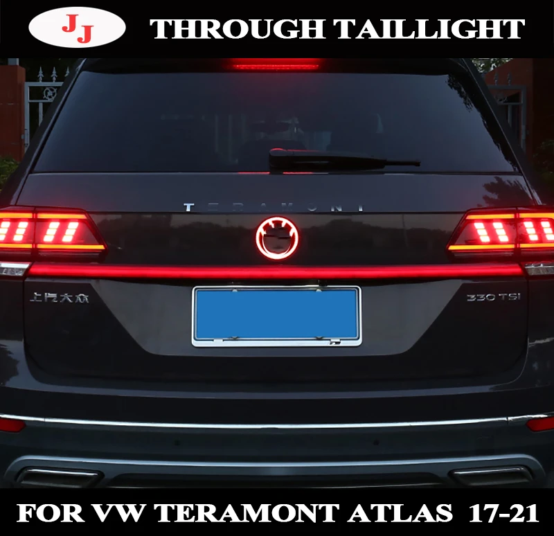 For VW Atlas Teramont 2017 2021 black red Led Through tail light width ...