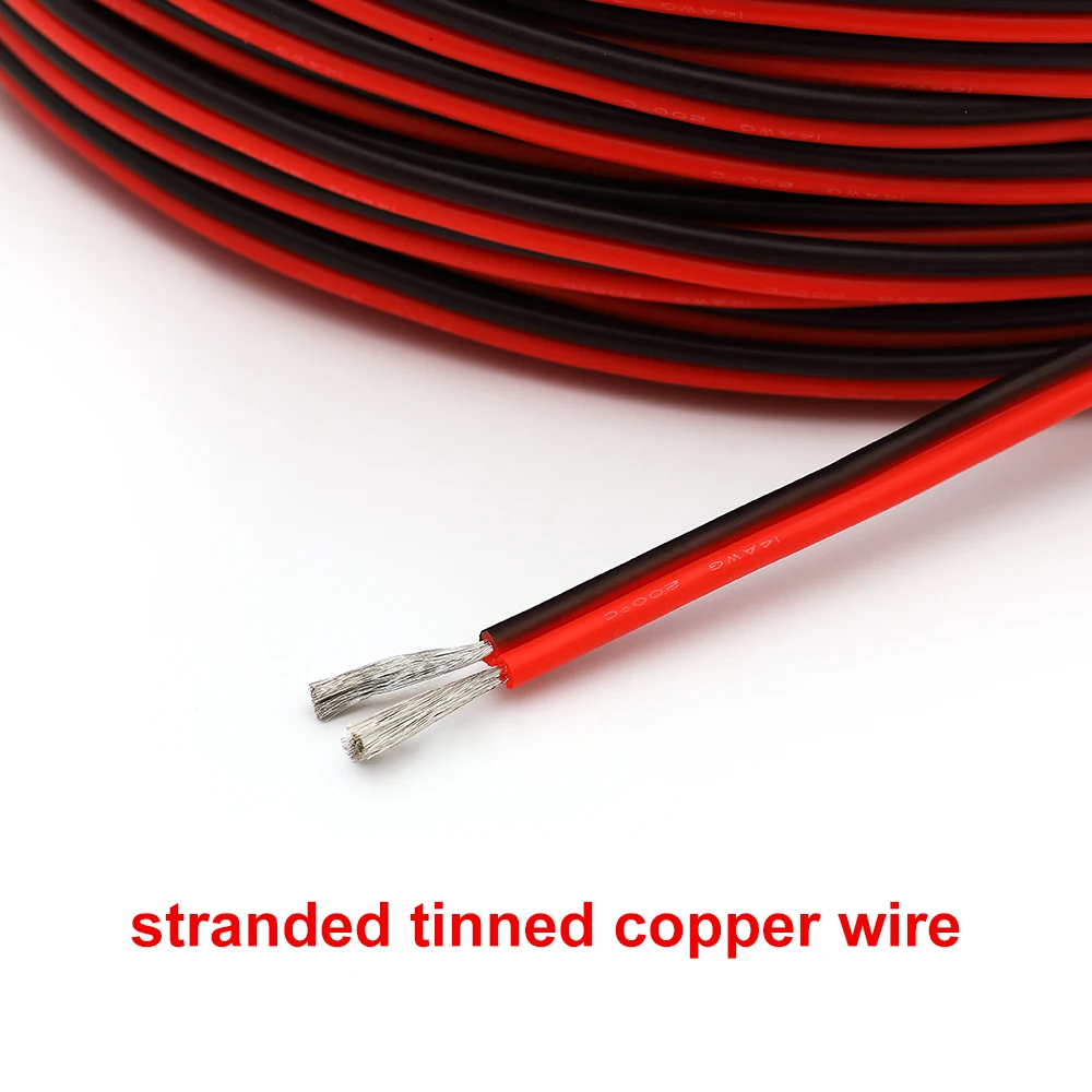 Câble-fil,Fil électrique cordon d'extension, isolé, en cuivre blanc, rouge, noir,18 20 22 awg ...