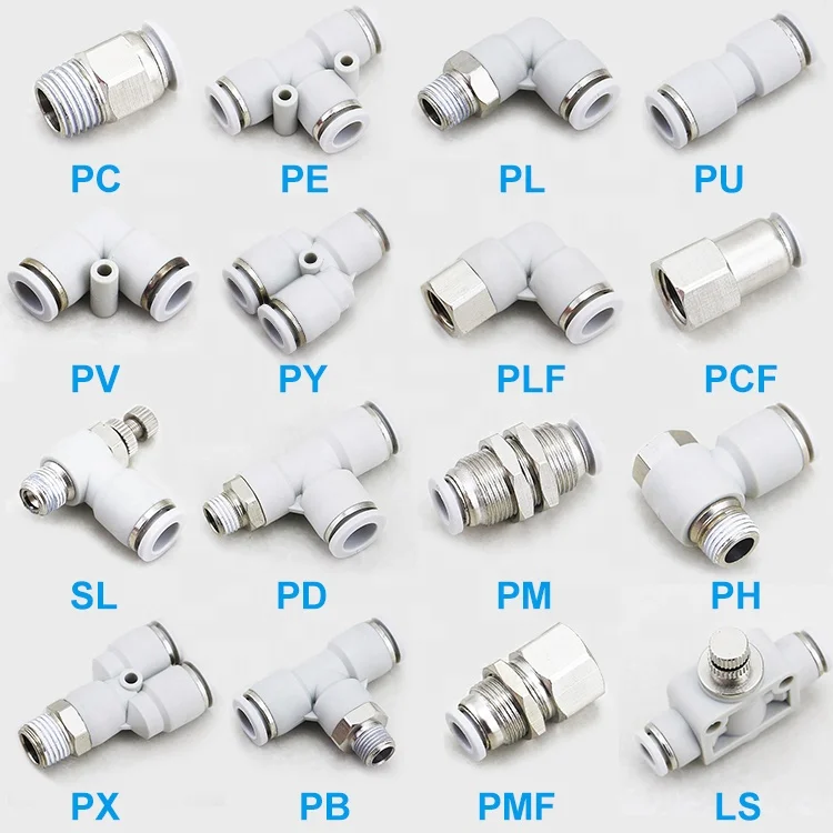 304 스테인레스 스틸 금속 공압 퀵 커넥터, PC/PCF/PL/PLF/SL/PB/PX/PH/PD 4mm 6mm 8mm 스레드 1/8 1/4 3/8 호스 피팅|공압부품 ...