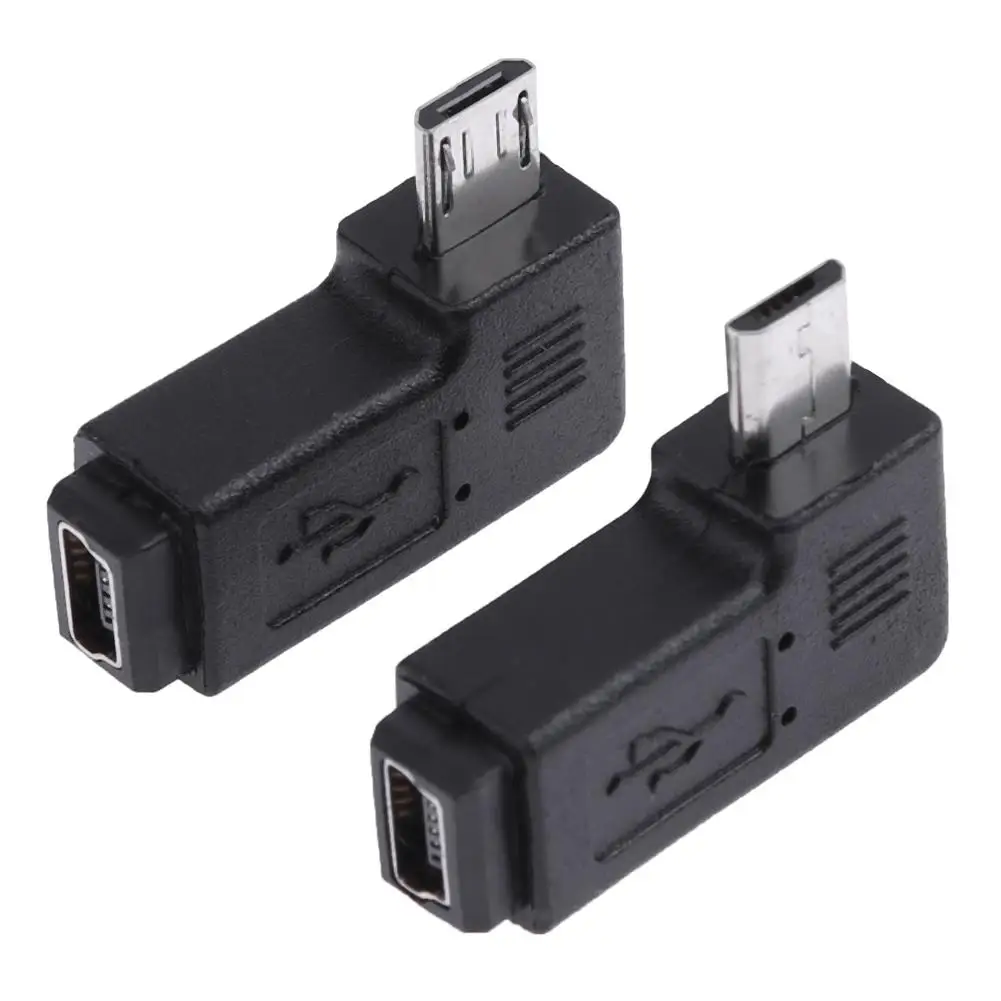 2pcs 90 Degree Mini USB Female to Micro USB Male Adapter Connector ...