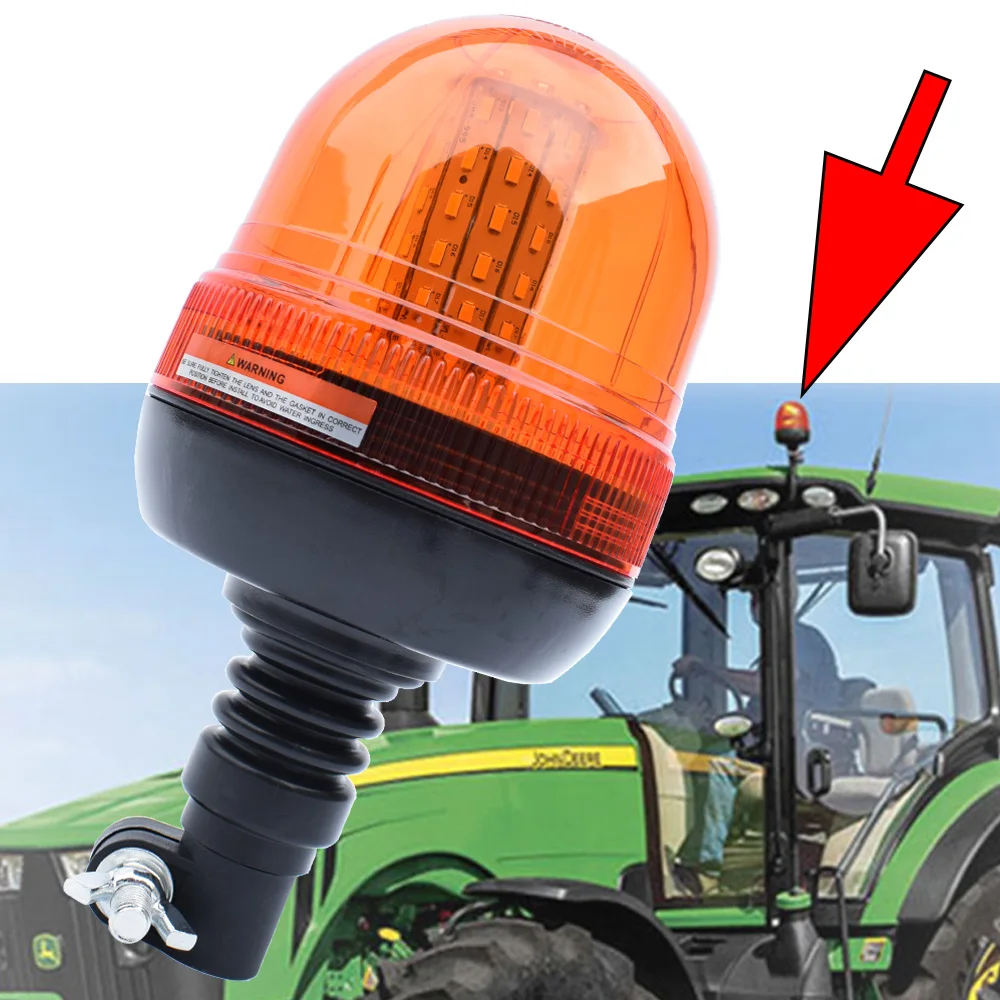Led Beacon Warning Signal Light For John Deere Tractor Amber Truck ...