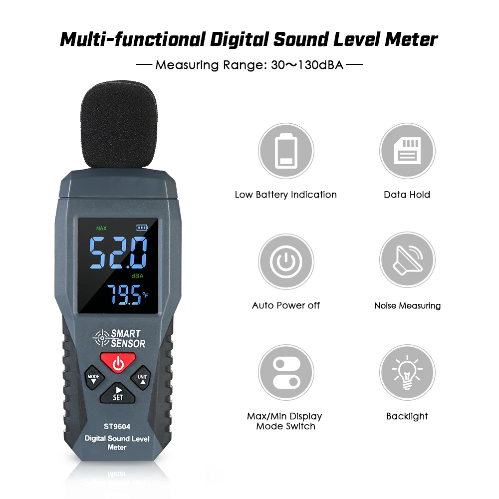 Generic SMART SENSOR Digital Sound Level Meter 30-130 DB Decibel @ Best ...