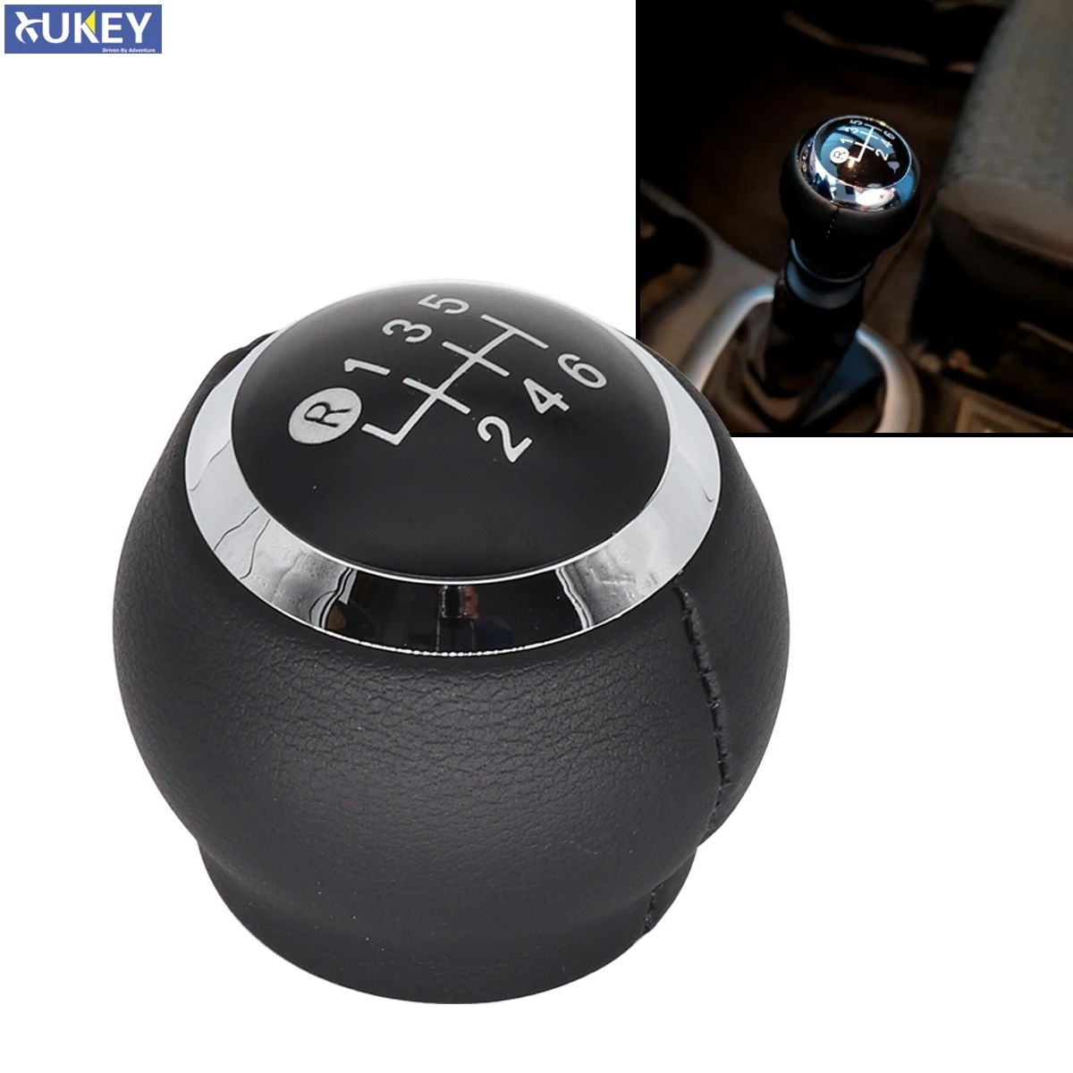 6 Speed Chrome Gear shift knob Stick Lever Pen shifter Handball For ...