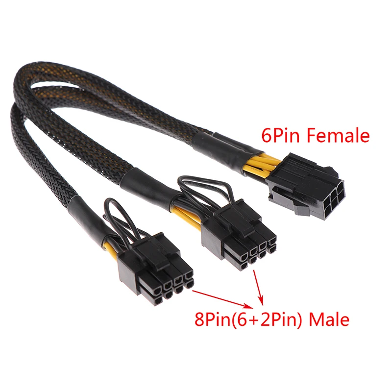 6pin To 2*8pin(6+2)pin For Miner Molex 6 Pin Pci E To 2*pcie 8 (6+2 ...