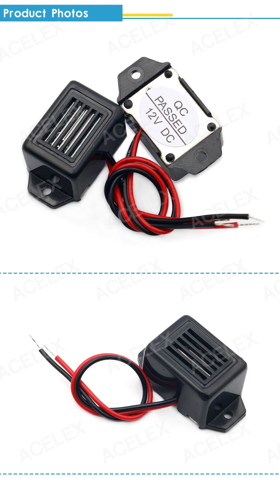 Mini Buzzer'alarme électronique, 12V DC, 85db, tonalité constante ...