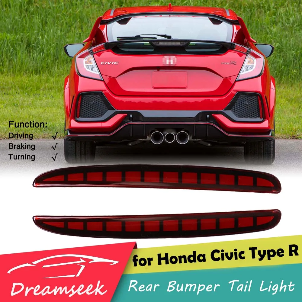 LED Reflector Rear Bumper Tail Light for Honda Civic Type R Hatchback ...