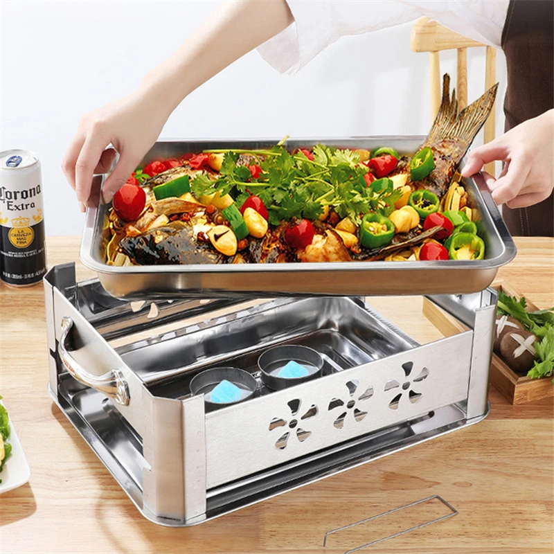 Stainless Steel Grilled Fish Pan BBQ Grill Fish Roaster Grill Home Fish ...