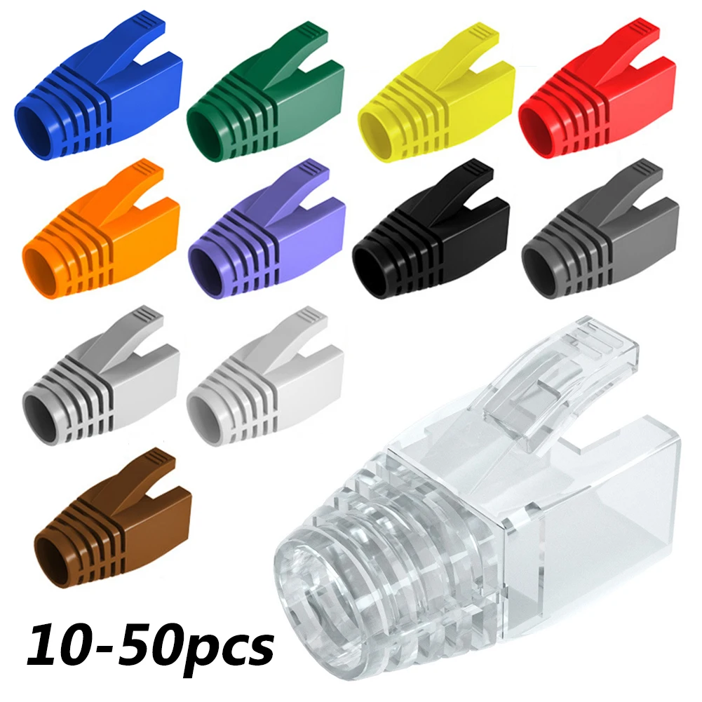 10pcs - Blanc - Capuchons RJ45 colorés Cat6a Cat7, connecteurs de câble ...