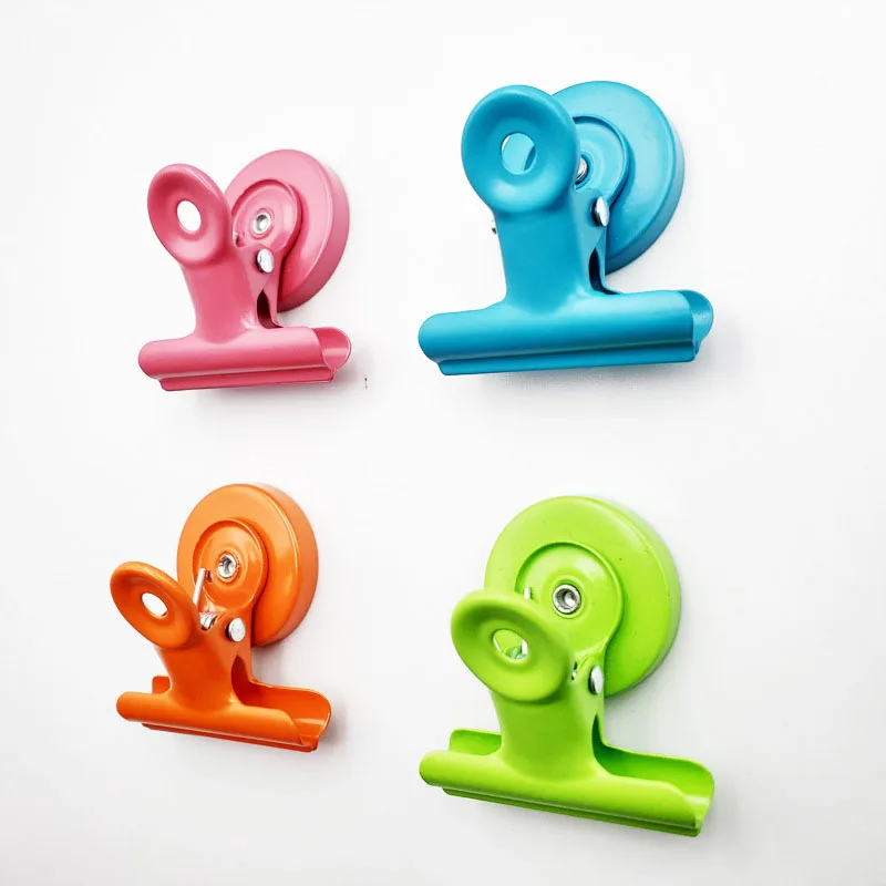 4pcs Colored Metal Stationery Magnetic Binder Clips Whiteboard Magnets ...