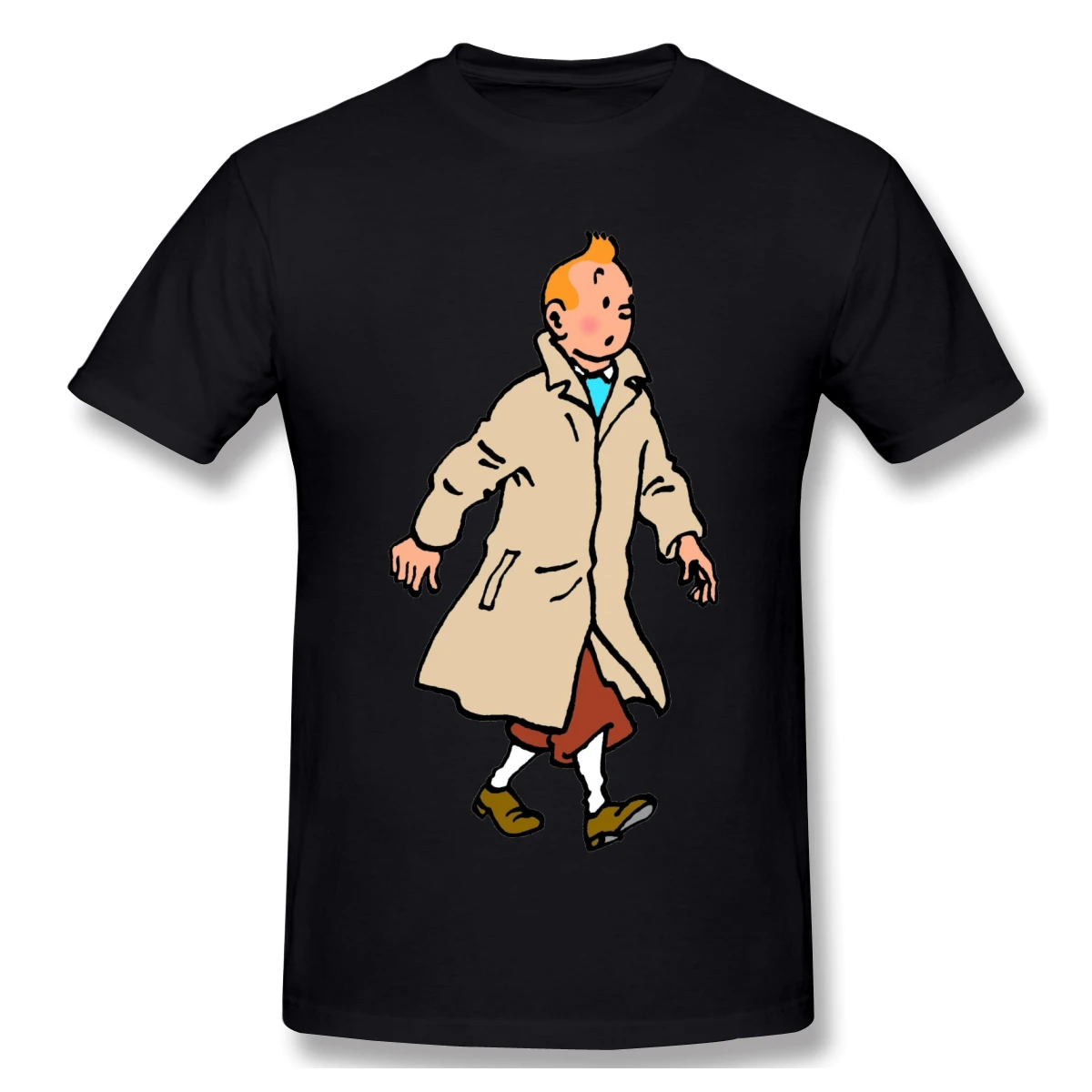 The-Adventures-Of-Tintin-Men-100-Cotton-Tee-T-Shirt-Graphic-Plus-Size ...