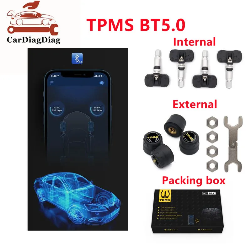 TPMS-BT-5-0-Tires-Pressure-Monitor-System-4-Car-Internal-External ...