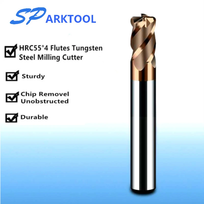 HRC55 Corner Rounding Carbide end mill Alloy Coating Tungsten Steel ...