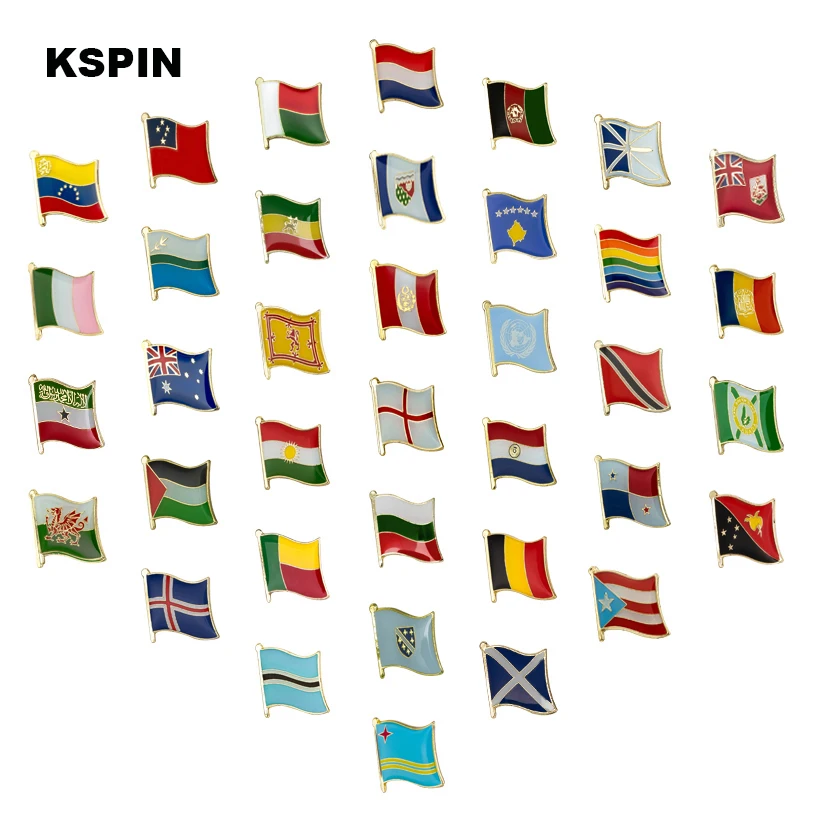 10pcs a lot National Flag Lapel Pin Country Flag Badge Flag Brooch ...