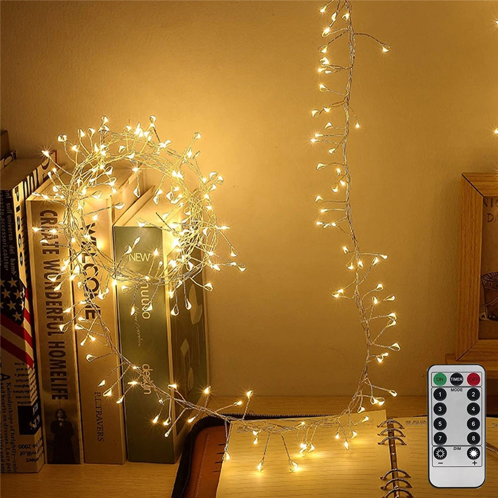 Usb Power 100/200 Led Firecracker String Lights 8modes Copper Wire ...