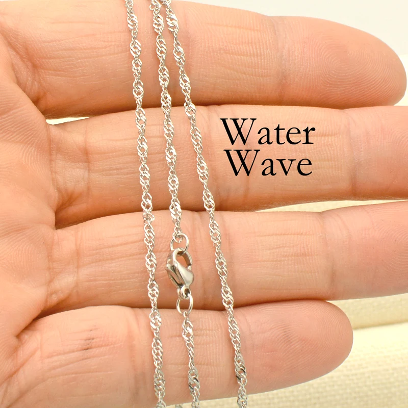 20 Pcs Water Wave Chain Necklace, Stainless Steel Waterwave Twist Chain ...