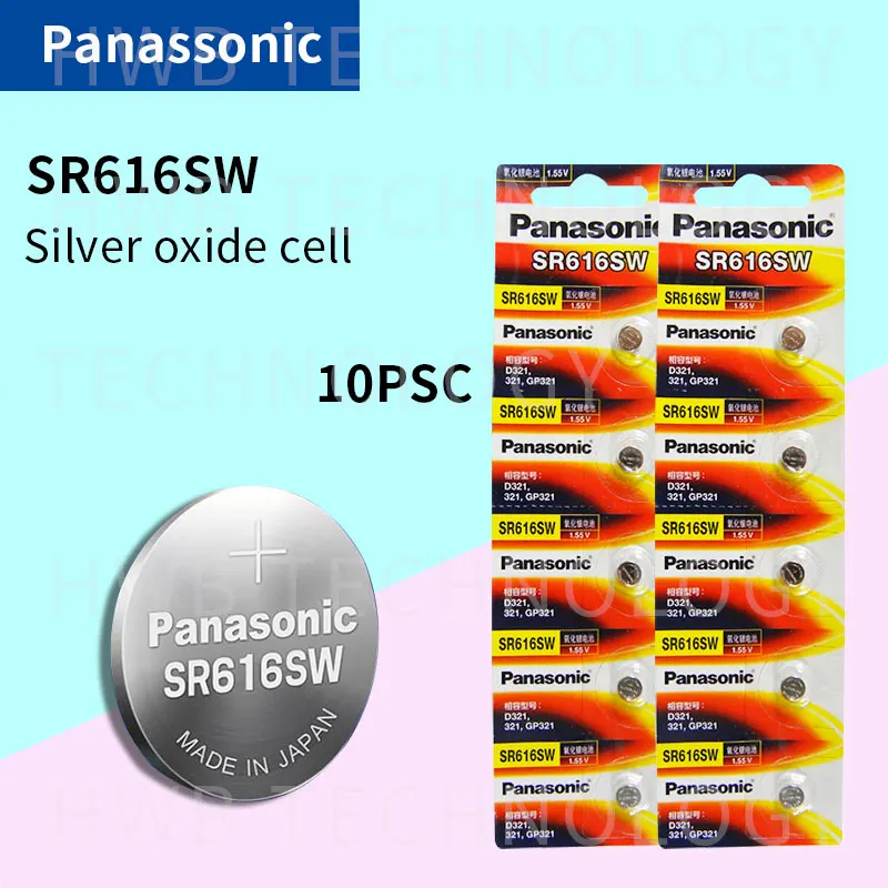 Original Panasonic 10pcs/lot SR616SW Silver Oxide Button Cell Batteries ...