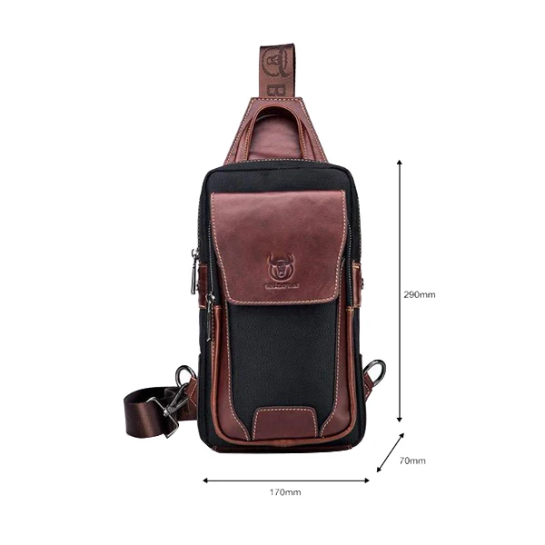 Bullcaptain Fashion Leather Crossbody Bags for Men Messenger Chest Bag ...